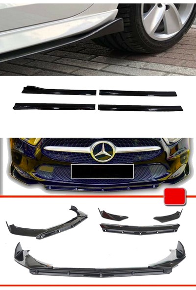 Alfa Romeo 155 Flaplı Yan Marşpiyel Eki + 3 Parça Siyah Ön Ek Piano Black Set