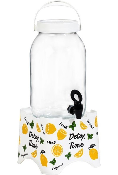 Herevin 3 Lt Limon Desen Standlı Cam Sebil