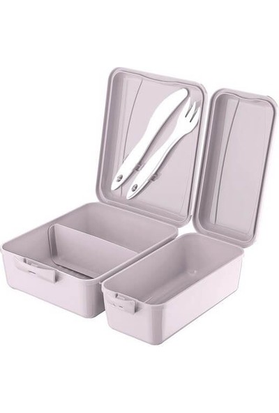 Go İthalat 3 Bölmeli Çatal Bıçaklı Beslenme Kabı - Diyet Kabı