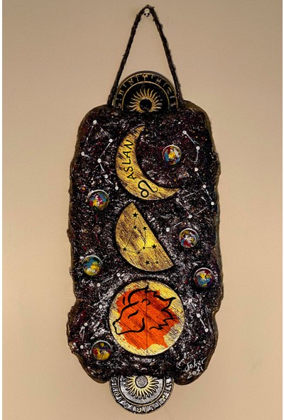 Fantastik Sanat Atölyesi Aslan Burcu Akrilik Boyama Taş Tablo - Astroloji Burçlar Tablosu - 45 x 22 cm - Joker Abdul Imzalı Fantastik Sanat Atölyesi Aslan Burcu Akrilik Boyama Taş Tablo - Astroloji Burçlar Tablosu - 45 x 22 cm - Joker Abdul Imzalı