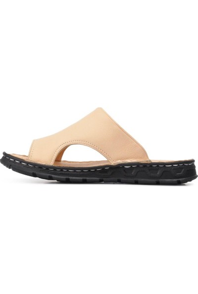 Chopper Krem Hakiki Deri Erkek Terlik Chopper Krem Hakiki Deri Erkek Terlik