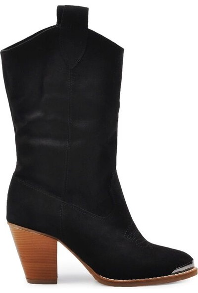 Pabucmarketi Siyah Süet Kadın Bot