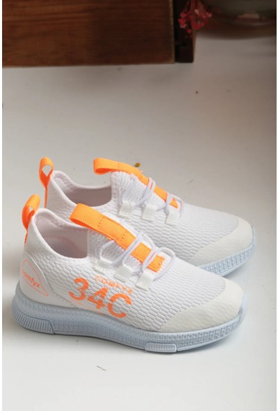 Pabucmarketi Çocuk Spor Ayakkabisi Beyaz Oranj Pabucmarketi Çocuk Spor Ayakkabisi Beyaz Oranj
