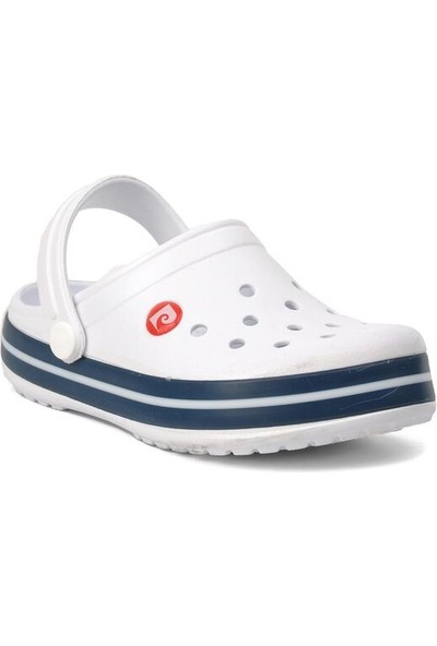 Pierre Cardin Beyaz Önü Kapalı Sabo Çocuk Terlik