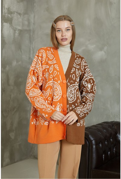 Miostil Ekose Desen Hırka-Oranj