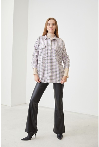 Miostil Çift Cep Gömlek-Lila Miostil Çift Cep Gömlek-Lila