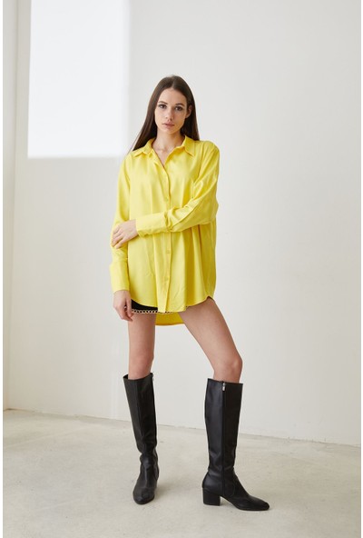 Miostil Düğmeli Gömlek-Sarı