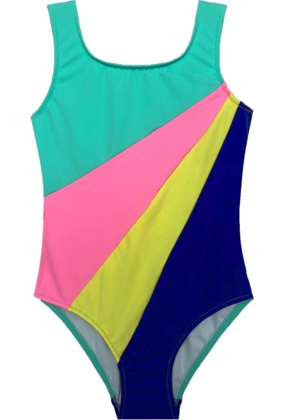 Deep Beach Mınt Bloklu Kız Çocuk Mayo DB20030M Deep Beach Mınt Bloklu Kız Çocuk Mayo DB20030M