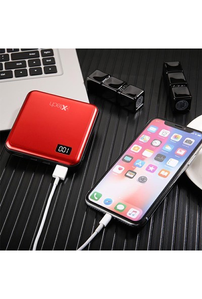 İXtech IX-PB010 Dijital Led Ekran Powerbank Taşınabilir Şarj Cihazı 10.000 mAh Kırmızı İXtech IX-PB010 Dijital Led Ekran Powerbank Taşınabilir Şarj Cihazı 10.000 mAh Kırmızı