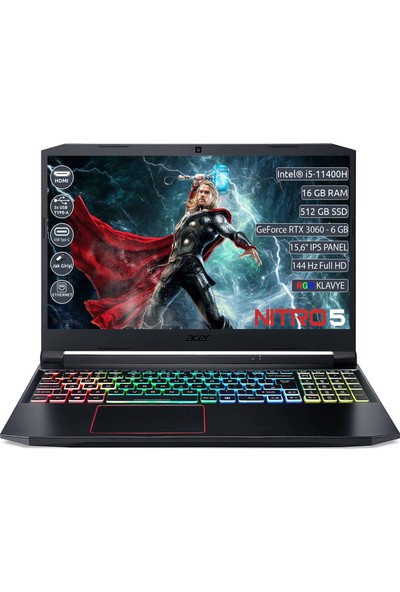 Acer Nitro 5 AN515-57 Intel Core i5 11400H 16GB 512GB SSD RTX 3060 FreeDOS 15.6 Acer Nitro 5 AN515-57 Intel Core i5 11400H 16GB 512GB SSD RTX 3060 FreeDOS 15.6
