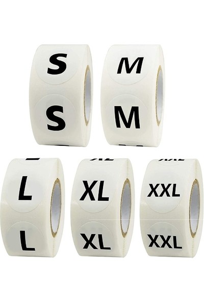Damla Kodlama Beden Etiketi 5 RULO(2500 Ad) 3 CM Çap S Beden Damla Kodlama Beden Etiketi 5 RULO(2500 Ad) 3 CM Çap S Beden