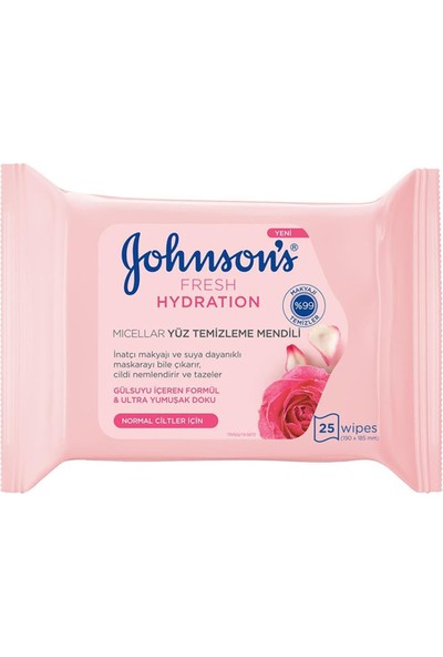 Johnsons Johnson's Gül Suyu Özlü Makyaj Temizleme Mendili 25 Adet Johnsons Johnson's Gül Suyu Özlü Makyaj Temizleme Mendili 25 Adet