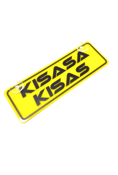 Oto Aksesuarcım Kısasa Kısas Yazılı Sarı Dekor Plaka Vantuzlu Cam Süsü 22X7.5CM