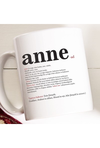 Melek Promosyon Anne Tanımı Tasarımlı Isme Özel Kupa