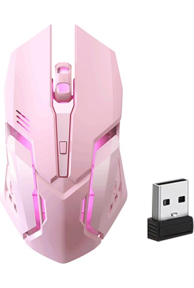 Easyde Kablosuz Şarj Edilebilir USB Sessiz Oyun Faresi (Yurt Dışından)