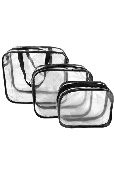 Arnee Şeffaf Makyaj Çantası (3lü Paket) Arnee Şeffaf Makyaj Çantası (3lü Paket)