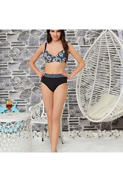 BEYAZITSHOP Kadın Büyük Beden Desenli Bikini