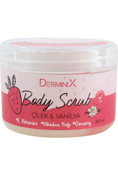 Derminix Vücut Peelingi Çilek Vanilya 300 ml Derminix Vücut Peelingi Çilek Vanilya 300 ml