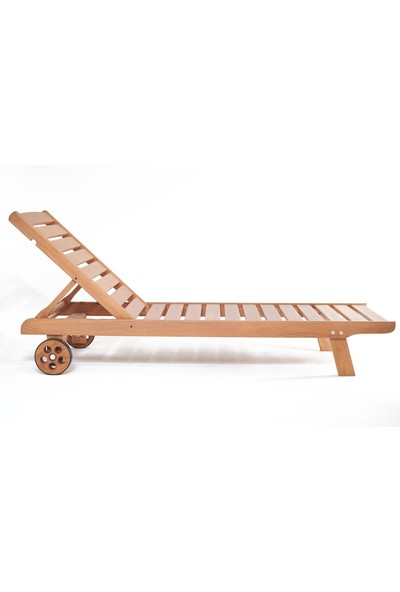 Punta Tekerlekli, 4 Kademeli Ahşap Şezlong Punta Tekerlekli, 4 Kademeli Ahşap Şezlong