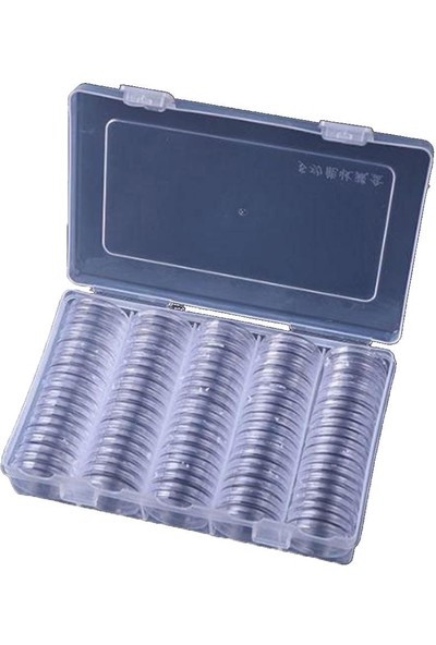 Gypsophila 100X Şeffaf Para Kapsülleri Yuvarlak Para Para Para Tenekeleri Para Bölmesi (Yurt Dışından)