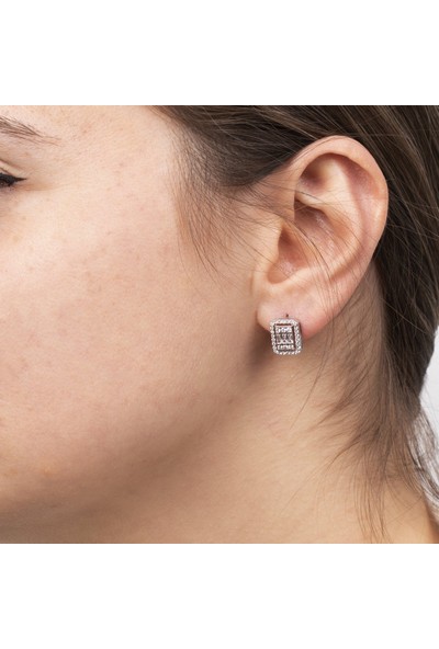 Nur Silver Gümüş Baget Küpe