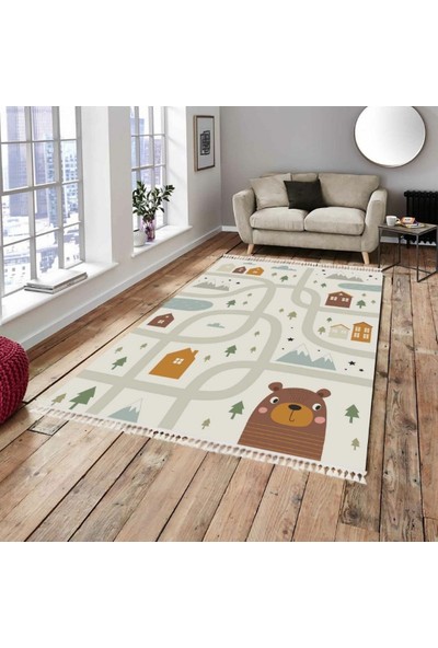 Mini Aksesuar Yıkanabilir Kaymaz Taban Çocuk Odası Halısı