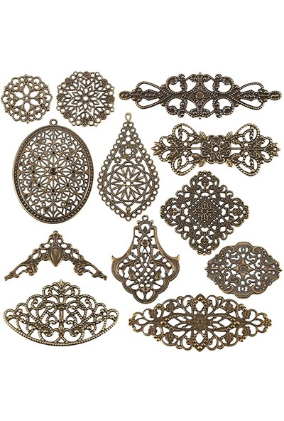 Charge 120 Adet/kutu Antik Bronz Demir Telkari Bağlayıcı Charm Charge 120 Adet/kutu Antik Bronz Demir Telkari Bağlayıcı Charm