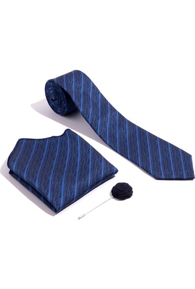 Pierre Cardin Lacivert 3'lü Kravat Mendil Set 50257215-200
