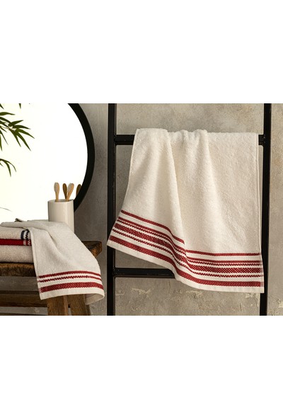 English Home Polka Dot Pamuklu Yüz Havlusu 50X70 cm Ekru