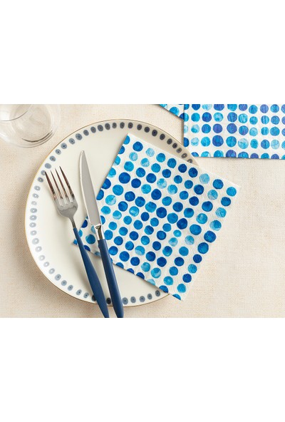 English Home Blue Bounty Kağıt 20'li Kağıt Peçete 33X33 cm Beyaz - Mavi