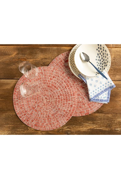 English Home Rich Kağıt 2'li Amerikan Servis 38 cm Kırmızı