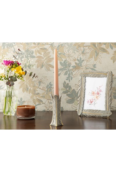 English Home Linear Şamdan 4,5X4,7X14 cm Gold Bej