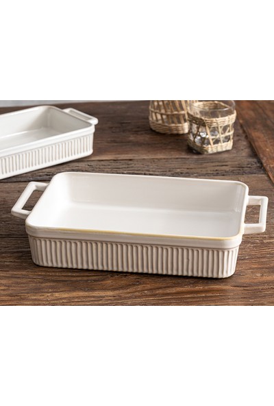 English Home Rochelle Stoneware Fırın Kabı 37 x 22 cm Gri