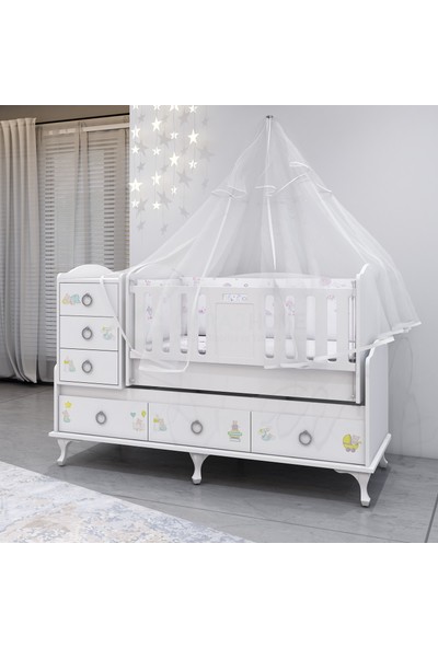Garaj Home Elfin Ayıcık Asansörlü Lüks Uyku Setli Beşik Kombini-Uyku Seti-Pembe Garaj Home Elfin Ayıcık Asansörlü Lüks Uyku Setli Beşik Kombini-Uyku Seti-Pembe