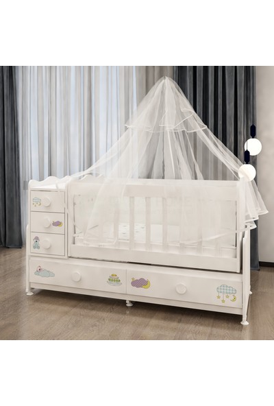 Garaj Home Melina Uykucu Uyku Setli Beşik Kombini-Uyku Seti-Krem