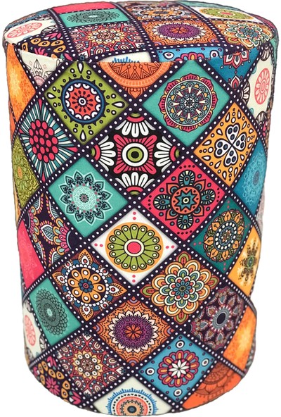 Breda Home Dekoratif Etnik Desenli Silinebilir Kumaşlı Puf Bench