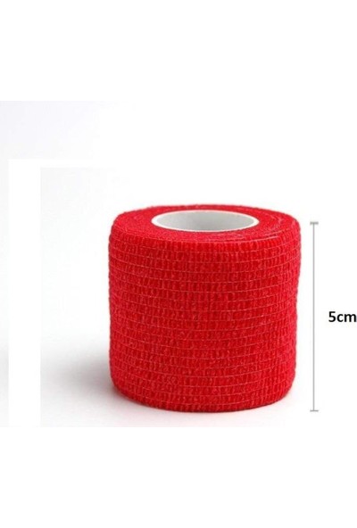 Kendinden Yapışkanlı Elastik Coban Bandaj Kırmızı Renkli 5 cm Kendinden Yapışkanlı Elastik Coban Bandaj Kırmızı Renkli 5 cm