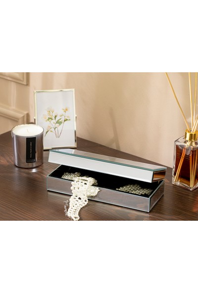 English Home Kate Aynalı Dekoratif Kutu Gümüş English Home Kate Aynalı Dekoratif Kutu Gümüş