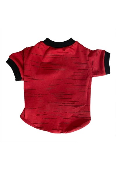 Bonanza Red Stripe Oval Yaka Kedi Tişörtü, Kedi Kıyafeti