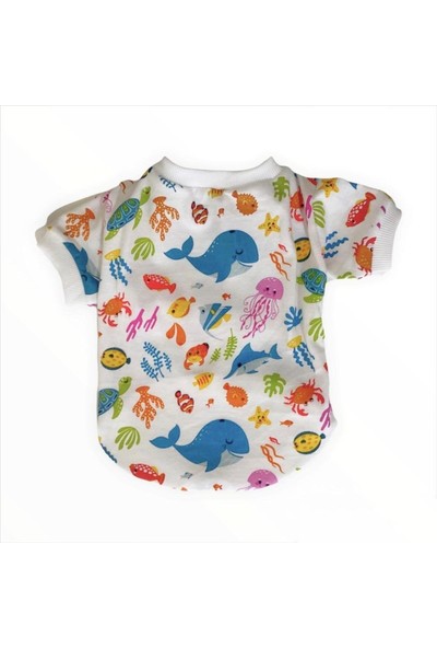 Bonanza Whale World Oval Yaka Köpek Tişörtü, Köpek Kıyafeti