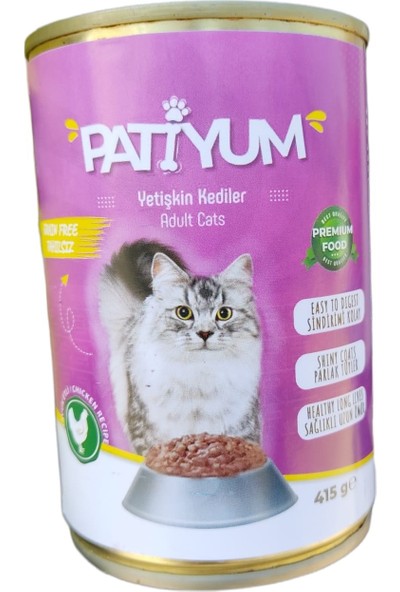 Patiyum Premium Pet Tavuk Etli Kedi Konservesi 400 gr Patiyum Premium Pet Tavuk Etli Kedi Konservesi 400 gr