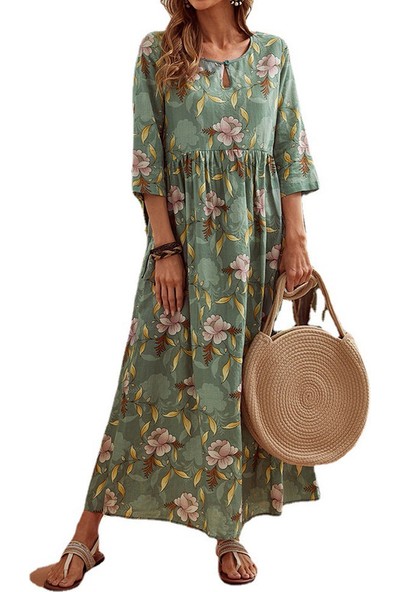 Wonderland Kadın Pamuklu Uzun Elbise (Yurt Dışından)