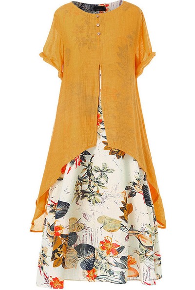 Wonderland Kadın Pamuklu Keten Elbise (Yurt Dışından) Wonderland Kadın Pamuklu Keten Elbise (Yurt Dışından)