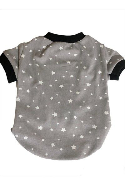 Bonanza Grey Star Oval Yaka Köpek Tişörtü, Köpek Kıyafeti