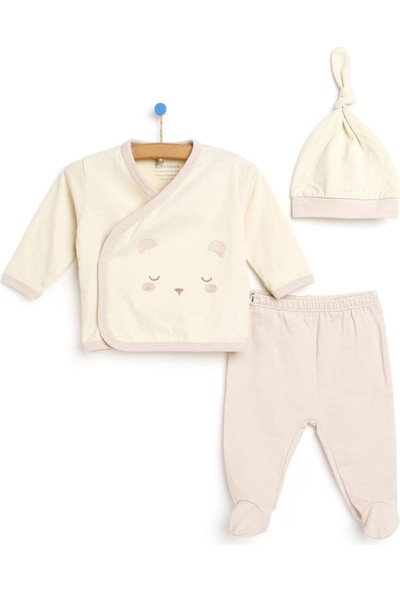 Bebbek Happy Boys Organik Zıbın-Şapka-Patikli Alt