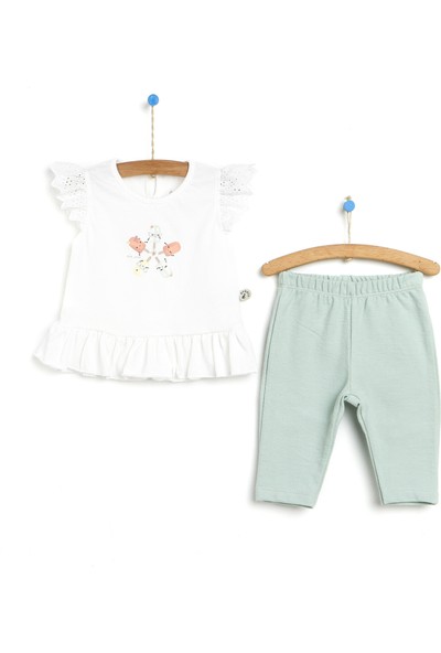 Bebbek Yenidoğan Sunshine Fırfırlı Bluz-Patiksiz Alt 2li Takım