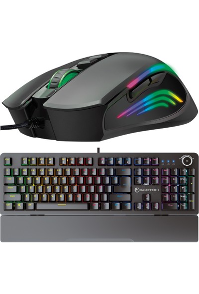 Gametech Jamon Rgb Prime Mouse + Blackrider Blue Switch Klavye Gaming Set Gametech Jamon Rgb Prime Mouse + Blackrider Blue Switch Klavye Gaming Set