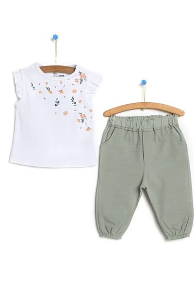 Hello Baby Sarmaşık Kız Bebek Kaşkorse Bluz-Dokuma Fıfrfırlı Şort