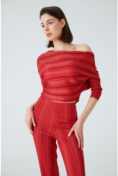 Join Us Düşük Omuzlu Yarasa Kol Bluz