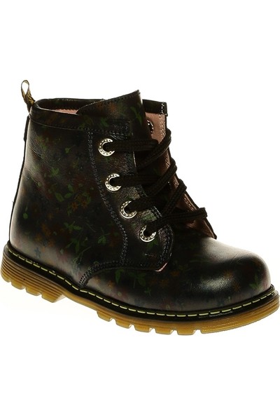 Mammaramma 52OZD B5083-15K Deri Düz Topuklu Lacivert Kız Çocuk Bot